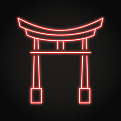 Arabic window arc neon sign Royalty Free Vector Image