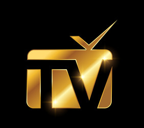 Golden tv logo icon Royalty Free Vector Image - VectorStock