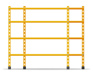 Metal yellow rack empty metallic storage shelves Vector Image