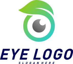 Green eye flat style logo Royalty Free Vector Image