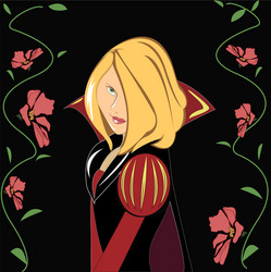 Beautiful princess sitting Royalty Free Vector Image