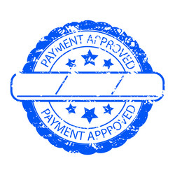 Rubber stamp payment approved with place Vector Image