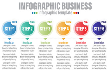 Six 6 steps 6 option infographic design Royalty Free Vector