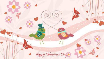Love birds with frame for text Royalty Free Vector Image
