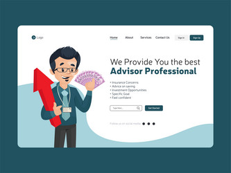 Landing page design of advisor professional Vector Image