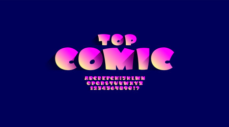 Rounded font in the comics style cartoon alphabet Vector Image