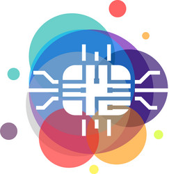 Colorful processor logo chip designs Royalty Free Vector