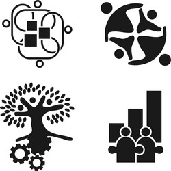 Commitment teamwork together business black logo Vector Image