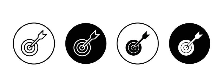 Darts icon set target dart goal line symbol Vector Image