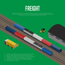 Freight banner with forklift truck Royalty Free Vector Image