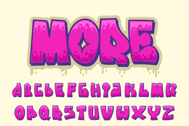 Graffiti fat letter alphabet Royalty Free Vector Image