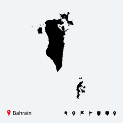 Map of bahrain high detailed Royalty Free Vector Image