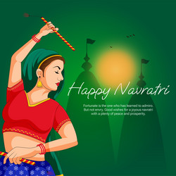 Happy navratri festival banner design Royalty Free Vector