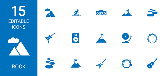 12 rock icons Royalty Free Vector Image - VectorStock