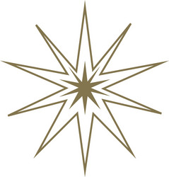 Shiny gold star form first for design on white Vector Image