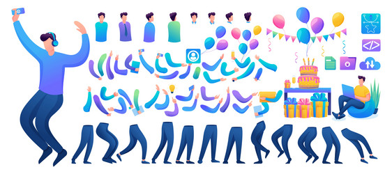 Constructor for creating a fun teen man create Vector Image