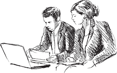 People Working Together Sketch Teamwork Vector Images (over 1,200)