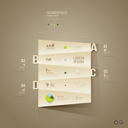 Colorful origami paper graph infographic Vector Image