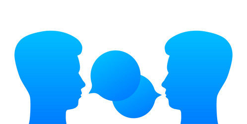 Conversation between two person Royalty Free Vector Image