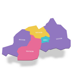 Rwanda political map of administrative divisions Vector Image