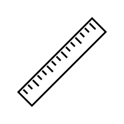 Ruler silhouette icon with scale Royalty Free Vector Image