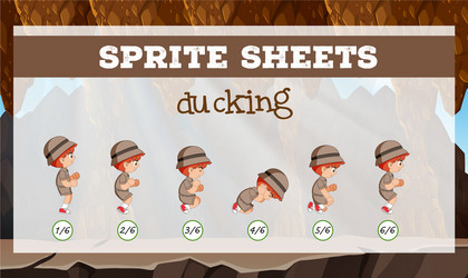 Boy Sprite Sheet Vector Images (93)