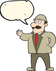 Cartoon sensible business man in bowler hat Vector Image