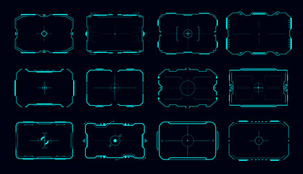Hud frames futuristic design ui templates simple Vector Image