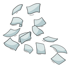 Paper files of documents fall down flying sheets Vector Image