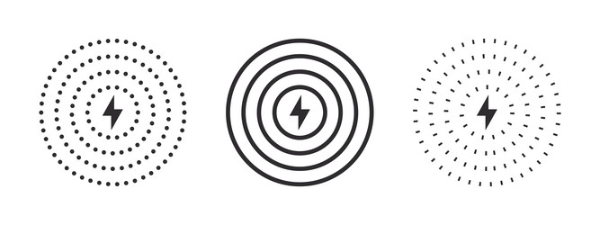 Wireless charger icons electromagnetic charger Vector Image