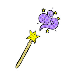 Comic cartoon magic wand Royalty Free Vector Image