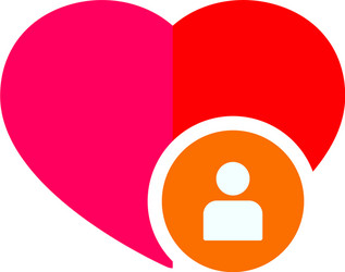 Human in heart logo design happy people Royalty Free Vector