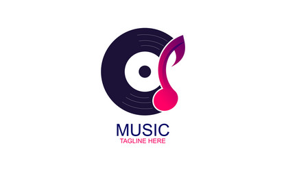 Music industry logo design Royalty Free Vector Image