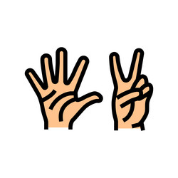 8 kids hand showing number eight sign Royalty Free Vector