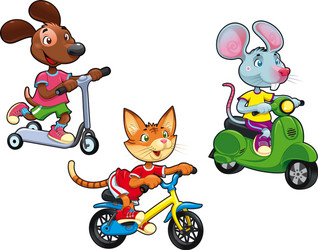 Animals on vehicles Royalty Free Vector Image - VectorStock