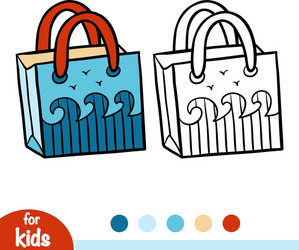Coloring book beach bag Royalty Free Vector Image