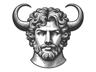 Surreal man with large ear engraving Royalty Free Vector