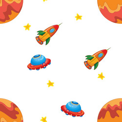 Space numbers and cosmic numeral with shuttle Vector Image