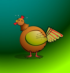 Chickensrround bling chicken Royalty Free Vector Image
