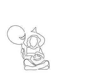 Halloween isolated line drawing Royalty Free Vector Image