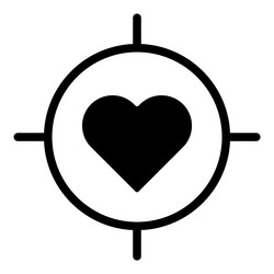 Love target flat icon isolated on white background