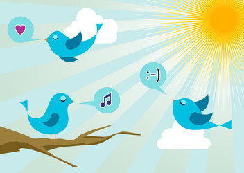 Twitter blue birds set Royalty Free Vector Image