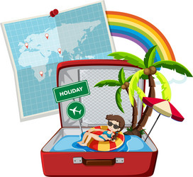 Suitcase in holiday icon Royalty Free Vector Image