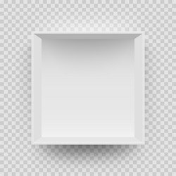 White box top view mockup 3d package blank Vector Image