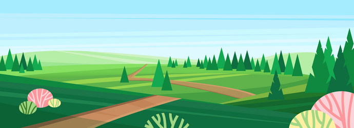 Farm field landscape grassland scenery Royalty Free Vector