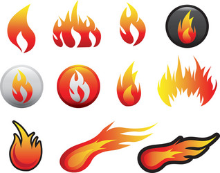 Fire flames symbol icon Royalty Free Vector Image