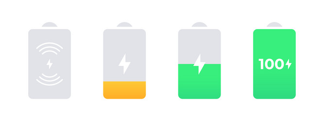 Wireless charger icons electromagnetic Royalty Free Vector