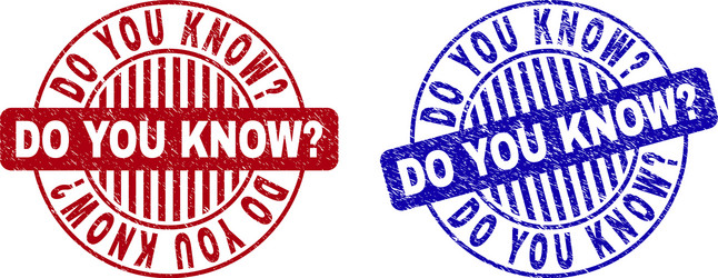 Do you know question textile stamps Royalty Free Vector