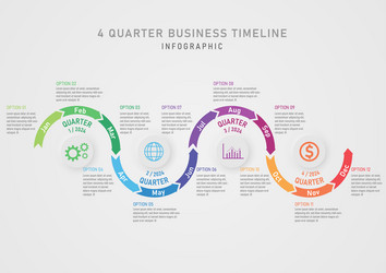 4 quarter business timeline 008 Royalty Free Vector Image