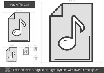 Audio file line icon Royalty Free Vector Image